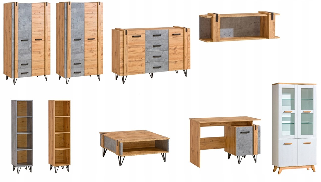 Meble loft loftowe do salonu - 13535132427 - oficjalne archiwum Allegro