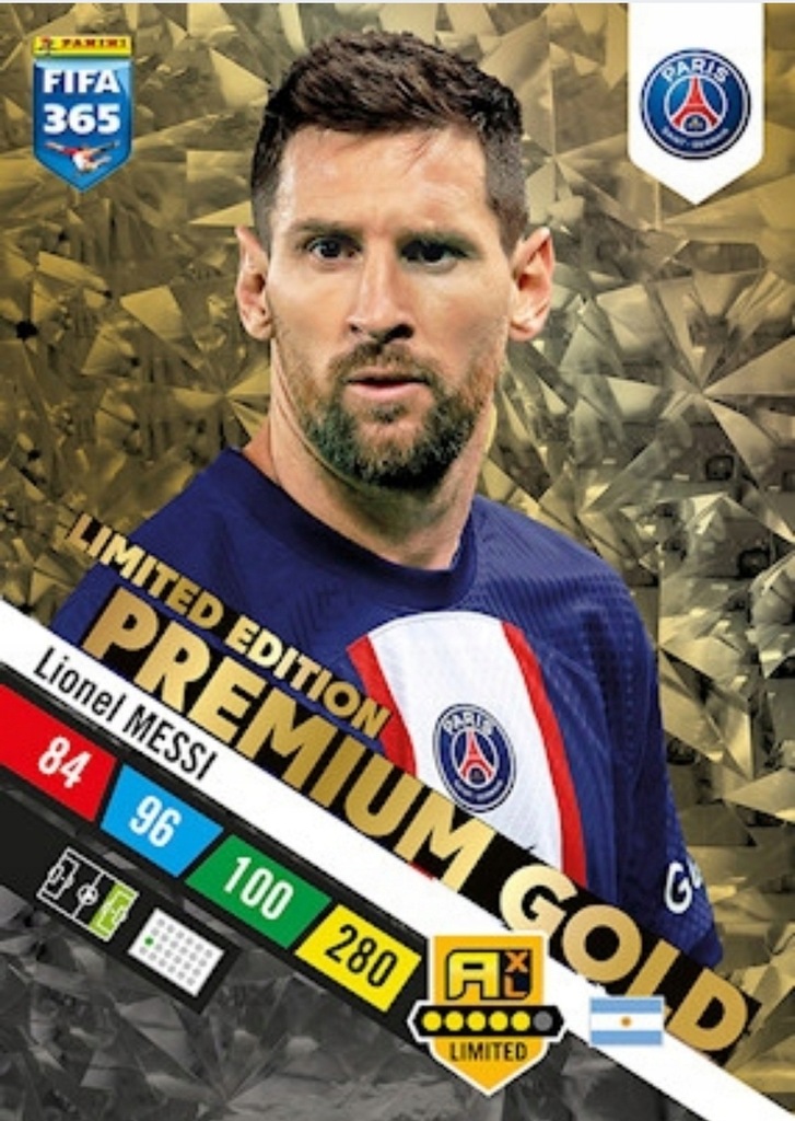 Messi Limited Premium Gold karty FIFA 2023 - 13346387350 - oficjalne ...