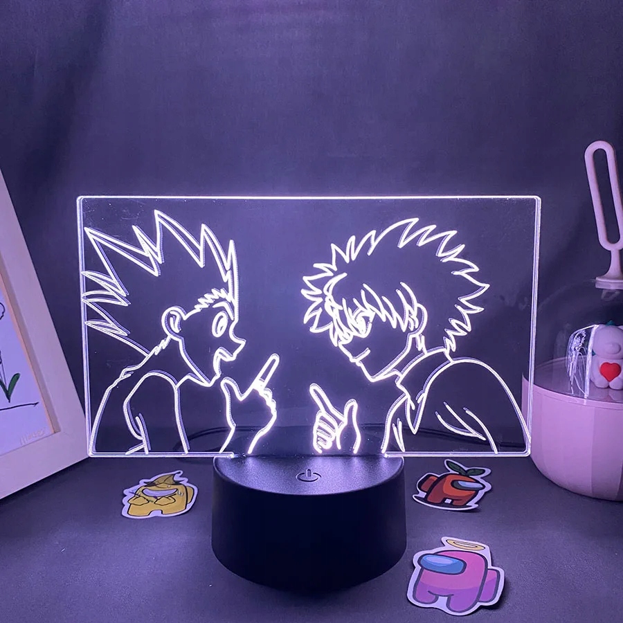 Hunter x Hunter Anime rysunek killia Zoldyck i Gon 3D Neon LED lampki ...
