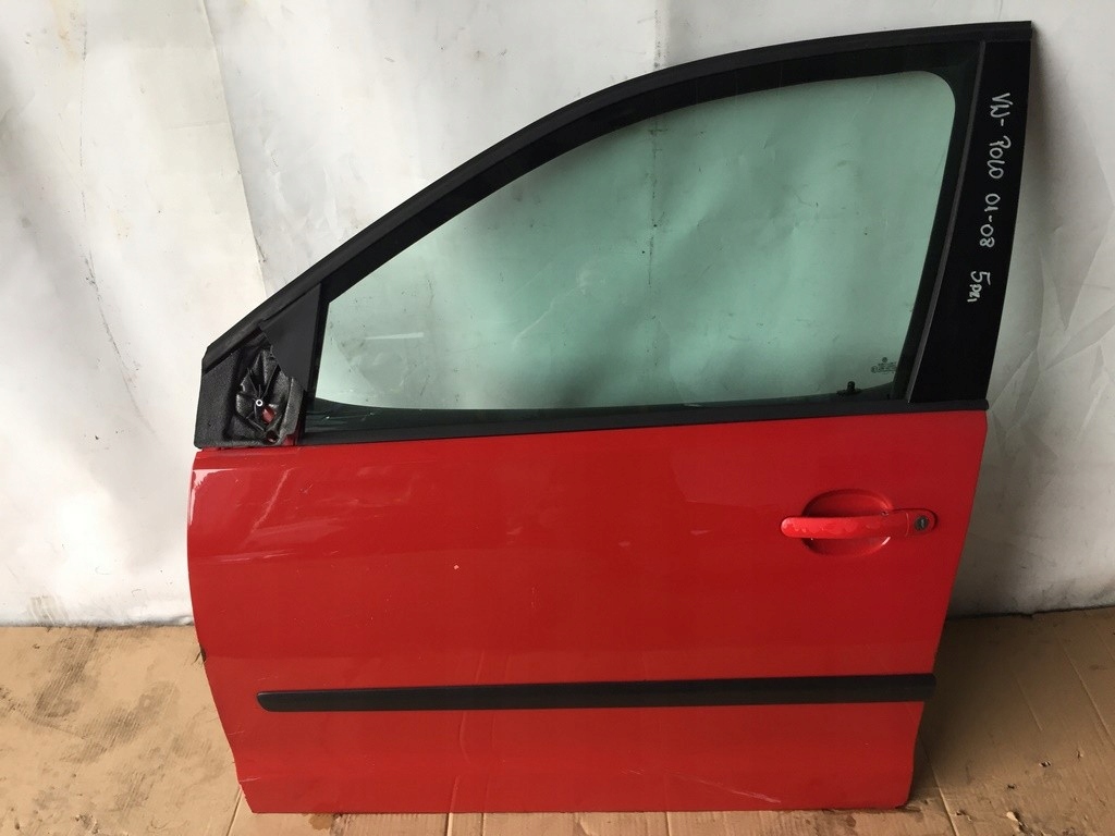 Vw Polo Iv 9n 01 Drzwi Przednie Lewe Czerwone 11368238418