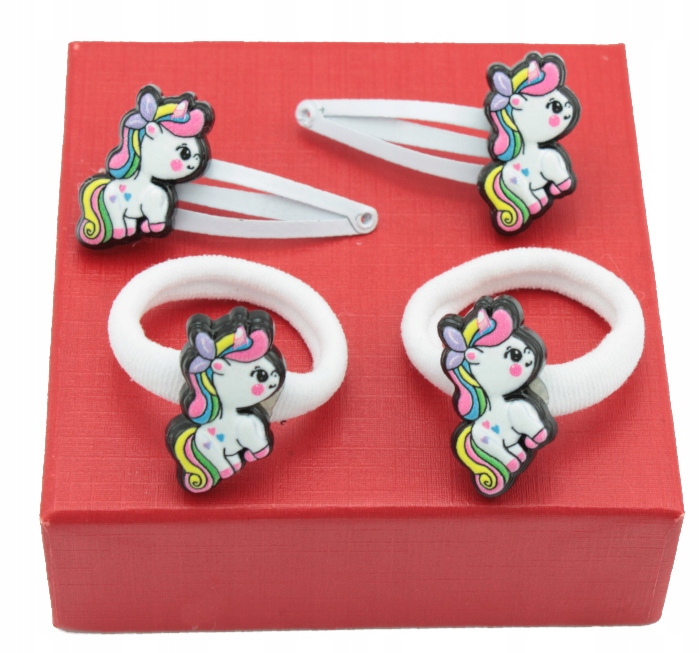 GUMKI SPINKI DO WŁOSÓW JEDNOROŻEC 4 sztuki BIAŁE - 13560352978 ...
