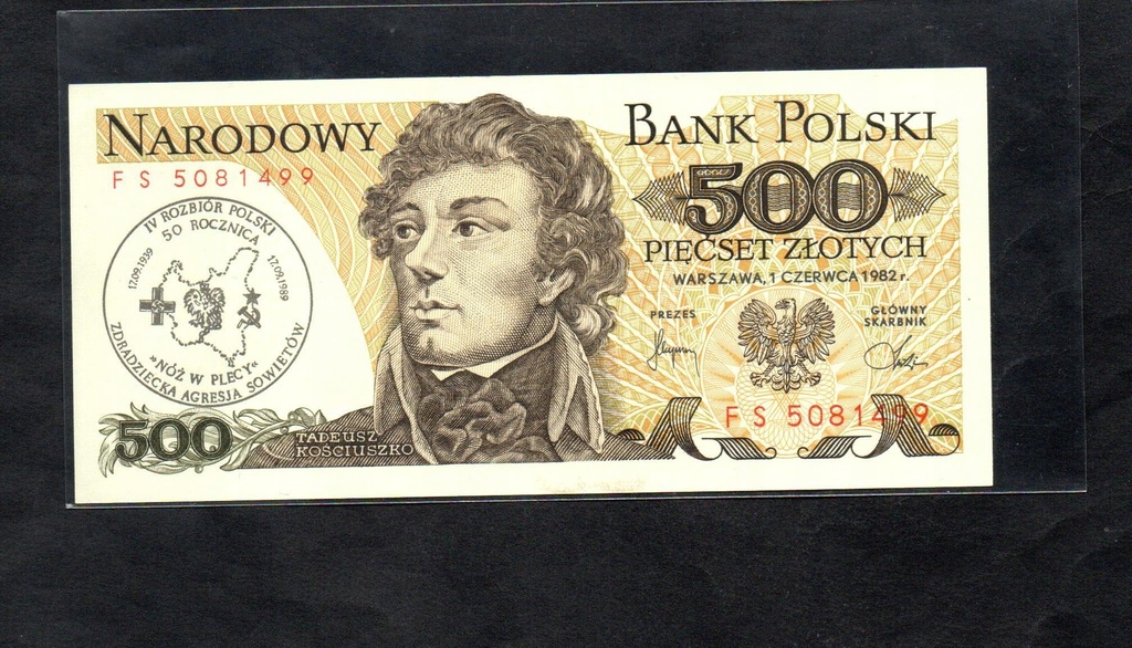 BANKNOT PRL z nadrukiem IV ROZBIÓR POLSKI - 15010457298 - oficjalne ...