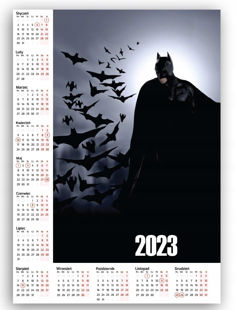 KALENDARZ PLAKATOWY A4 PDM BATMAN 02 2023 - 12720744415 - oficjalne archiwum Allegro