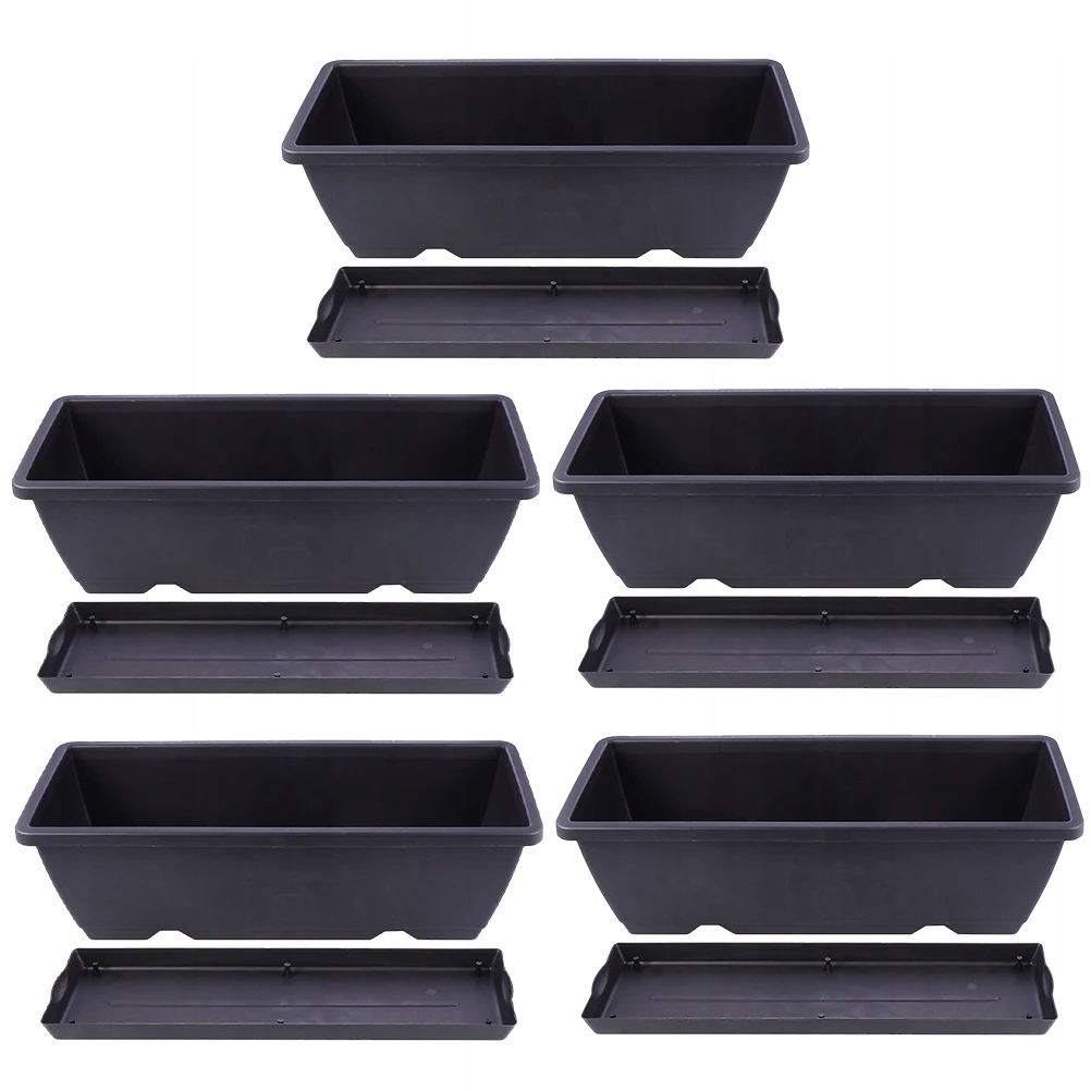 Plastic Flower Pot Rectangular Pots Plants 5 Sets - 13722601727 ...