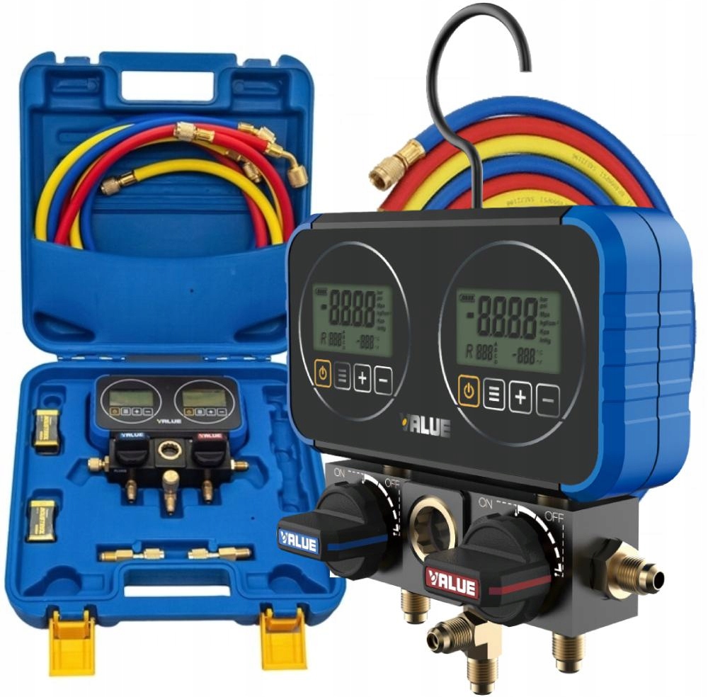 ZESTAW MANOMETRÓW CYFROWYCH DO KLIMATYZACJI Value Navtek VRM2-0101i ...