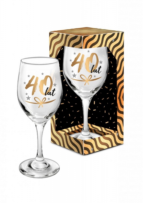 Prezent dla kobiety na 40 urodziny KIELISZEK! - 11865355610 - oficjalne archiwum Allegro