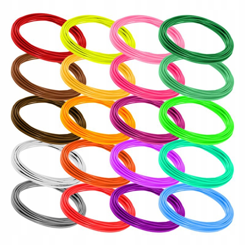 WKŁAD FILAMENT 100m DO DŁUGOPISU 3D MAGICZNY PEN 20 KOLORÓW 100m 20 x 5m - 15171885869 ...