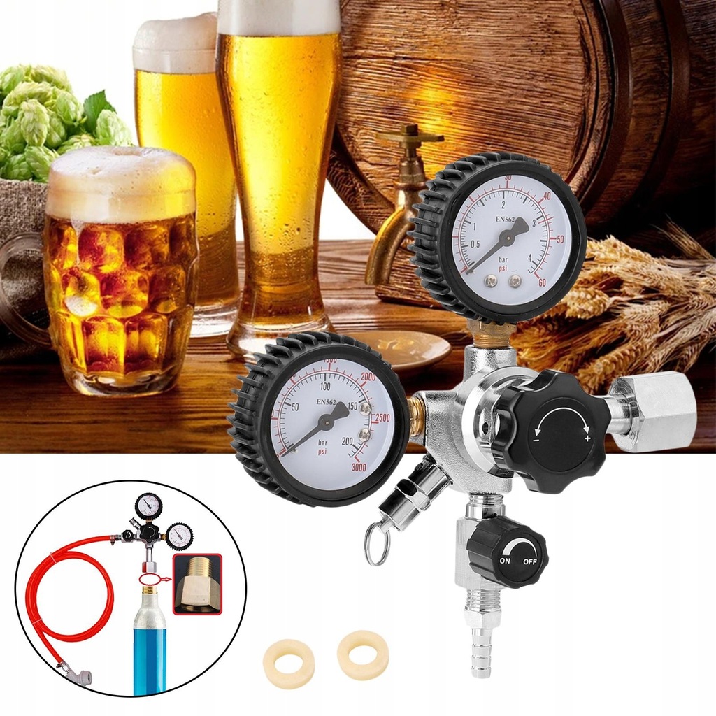 CO2 Regulator Beer Brewing Carbon Dioxide Regulator with Pressure ...