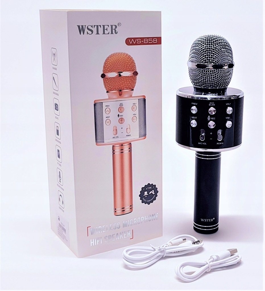 Profesjonalny Mikrofon Bezprzewodowy WSTER 858 - 11832221617 - oficjalne archiwum Allegro