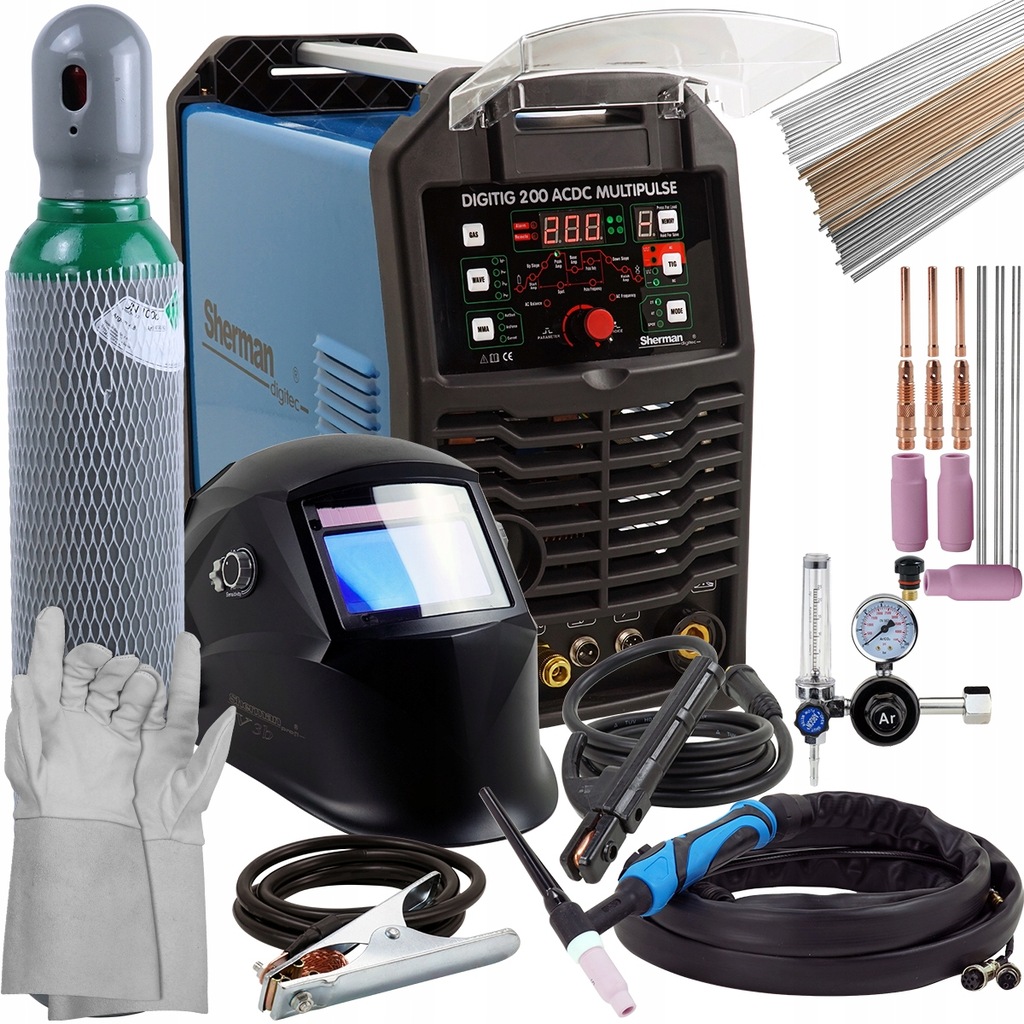 TIG AC DC Sherman 200A spawarka HF Puls zestaw - 12732331830 - oficjalne archiwum Allegro