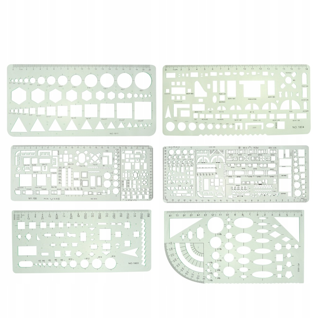 Math Drawing Ruler Spray Paint Stencils Green - 14751603928 - oficjalne ...