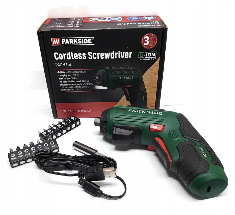 PARKSIDE Wkrętarka akumulatorowa 4 V PAS 4 D6 nowa - 12733765087 ...