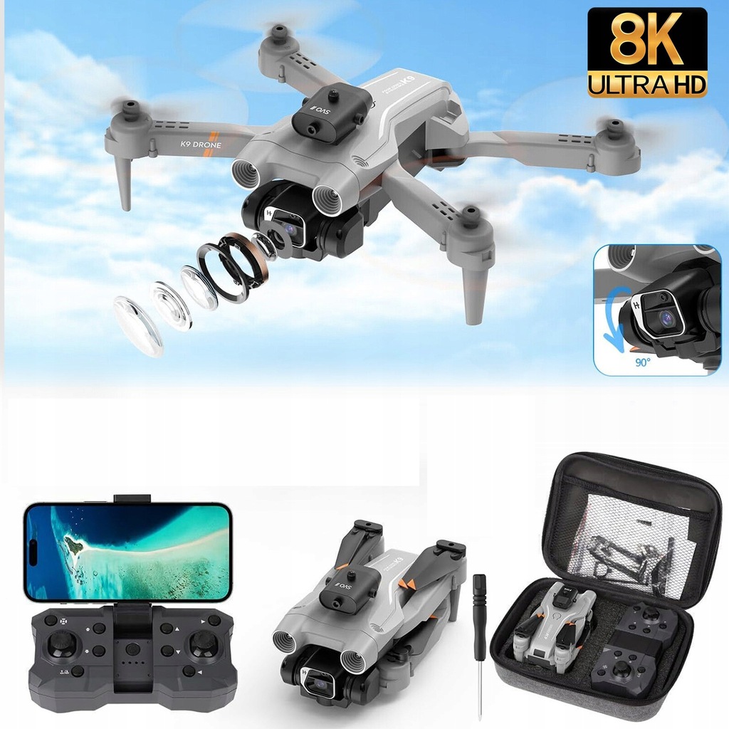 Mini DRON Z KAMERĄ FPV WIFI 4K UHD ZABAWKA DLA DZIECI RC ZAWIS ...