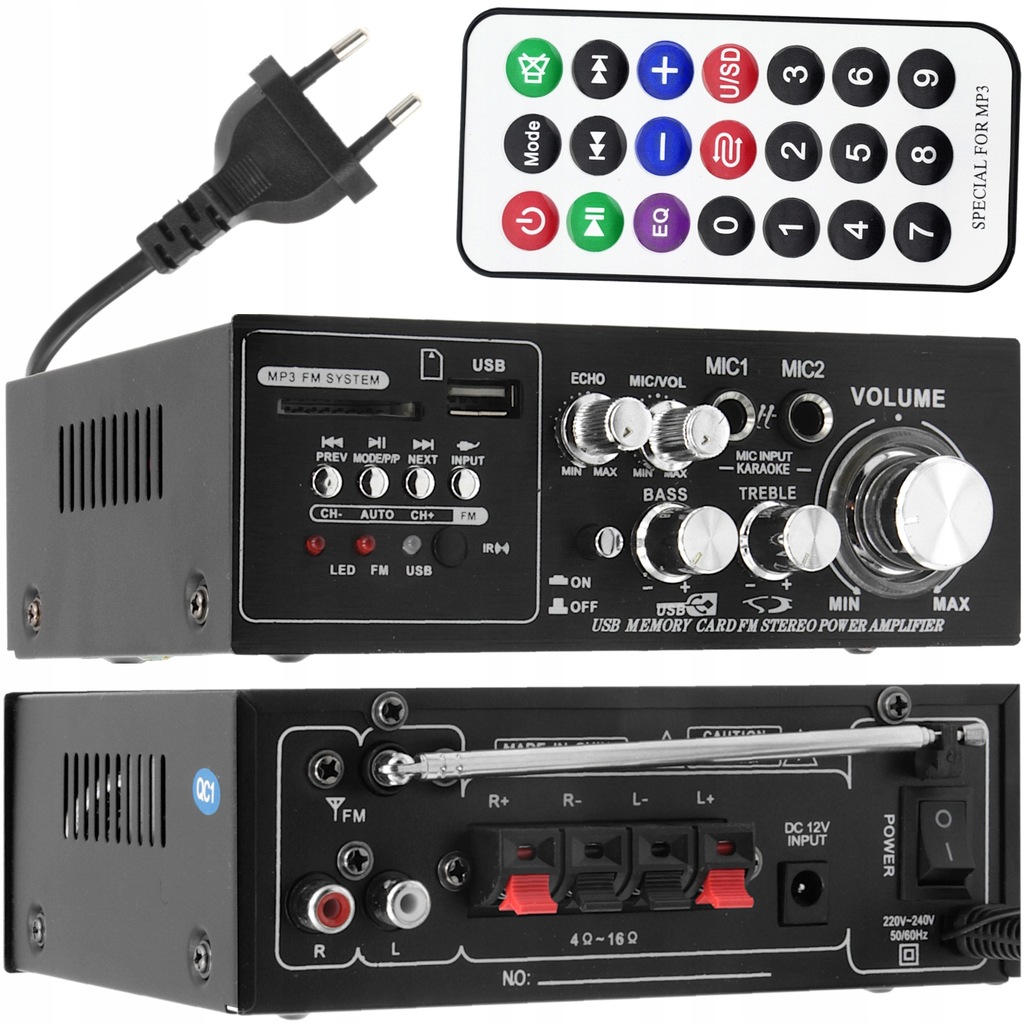 OUTLET WZMACNIACZ BLUETOOTH KARTA SD USB TUNER FM - 12234261521 ...