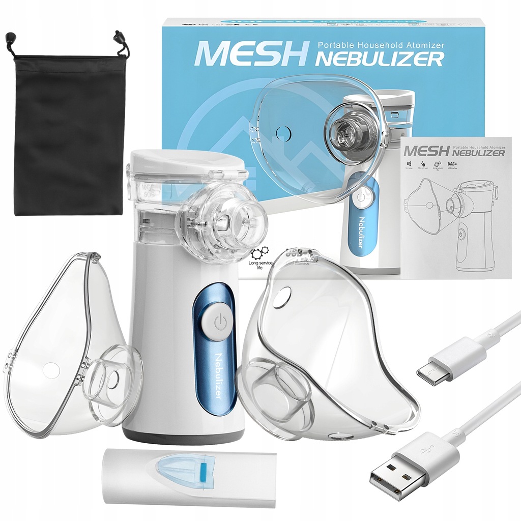 INHALATOR MESH NEBULIZATOR SIATECZKOWY PRZENOŚNY Certyfikowany ...