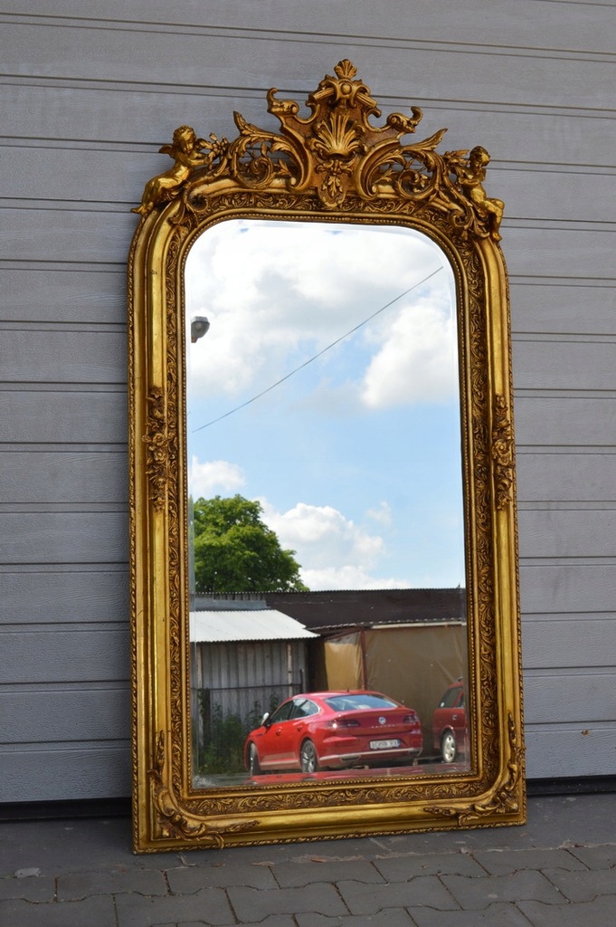 ZŁOTE LUSTRO - ANIOŁY 160x83cm SECESJA RAMA BAROK - 12274135291 ...