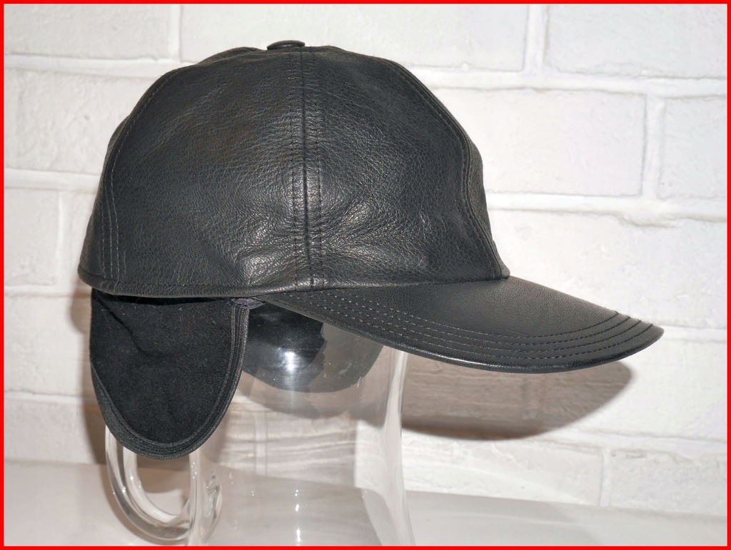 czapka skórzana = WIGENS = Klapki Daszek SKÓRA 57 - 13095813535 ...