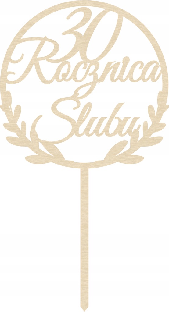 TOPPER NA TORT 30 ROCZNICA ŚLUBU MIŁOŚĆ DEKORACJA - 13083246568 - oficjalne archiwum Allegro