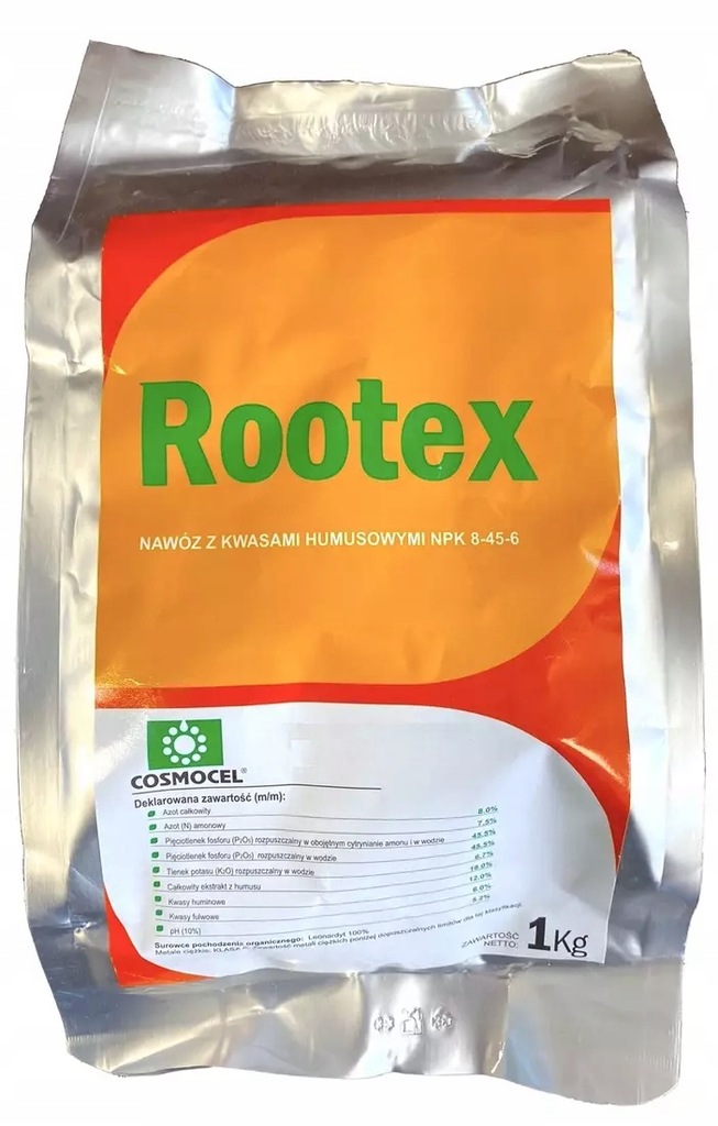 Rootex 1kg COSMOCEL nawóz dolistny NPK, wzrost systemu korzeniowego ...