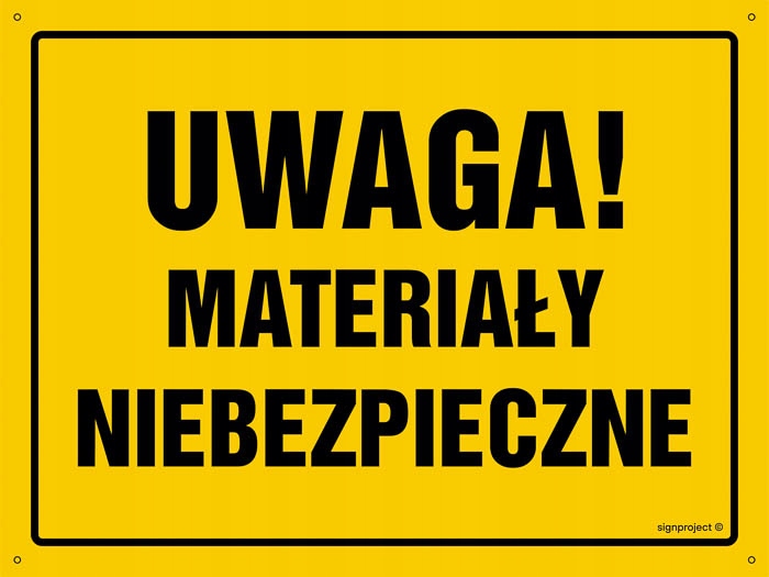 Znak tabliczka PCV Uwaga Materiały niebezpieczne - 14293055821 ...