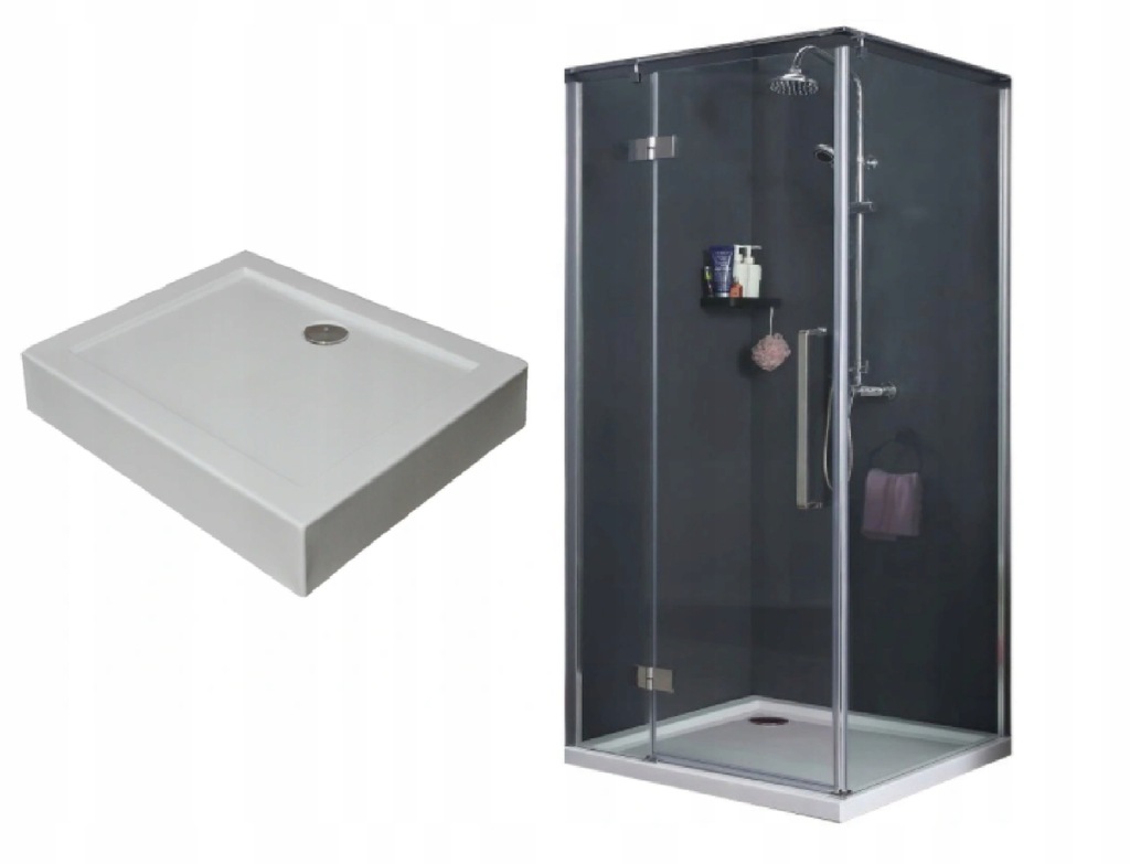 Kabina prysznicowa uchylne drzwi 80x100 + brodzik - 11352707367 ...