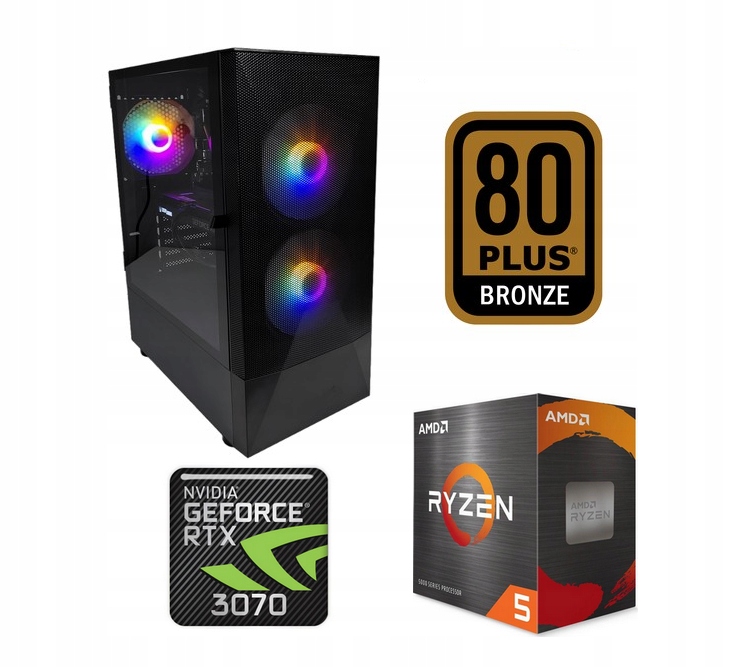 ZAR-KOM EliteGamer Ryzen 5 5600X / RTX 3070 / 1TB NVME Gen.4 /32 GB RAM ...