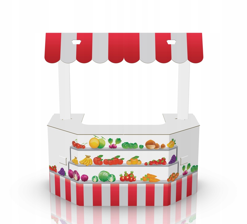 Duży tekturowy stragan do zabawy i kolorowania 3D - 11846754404 ...