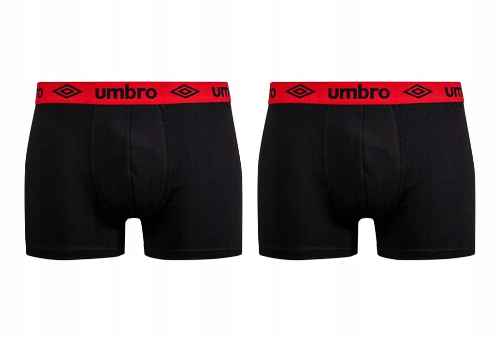 UMBRO BOKSERKI MĘSKIE CZARNE 2PAK GUMA RED/RED XL - 14375537690 - oficjalne archiwum Allegro