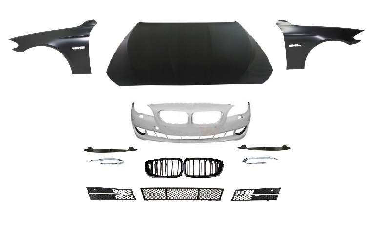 BMW 5 F10 F11 MASKA ZDERZAK ATRAPA GRILL BŁOTNIK - 13316580150 ...