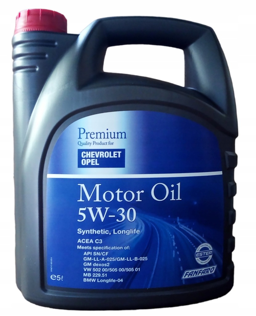 Olej Silnikowy Fanfaro Opel Chevrolet 5w30 5L Dexos2 - 14417639701 ...