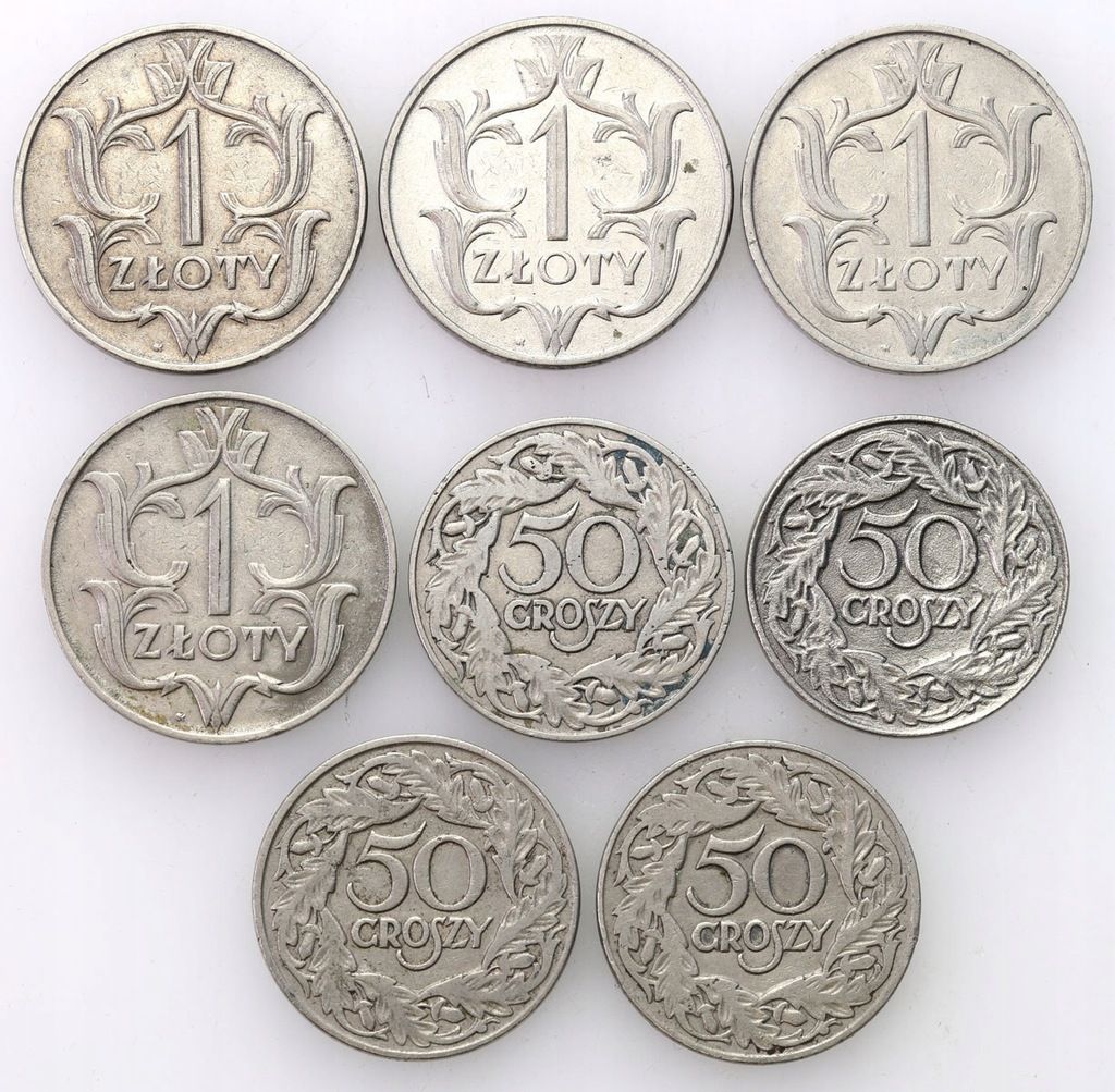 II RP. 50 groszy – 1 złoty 1923-1929 – 8 szt - 14811367409 - oficjalne archiwum Allegro