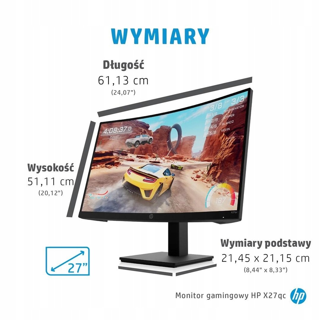 MONITOR HP LED, VA 27'' X27qc 32H02AA 165Hz - 13526475667 - oficjalne ...