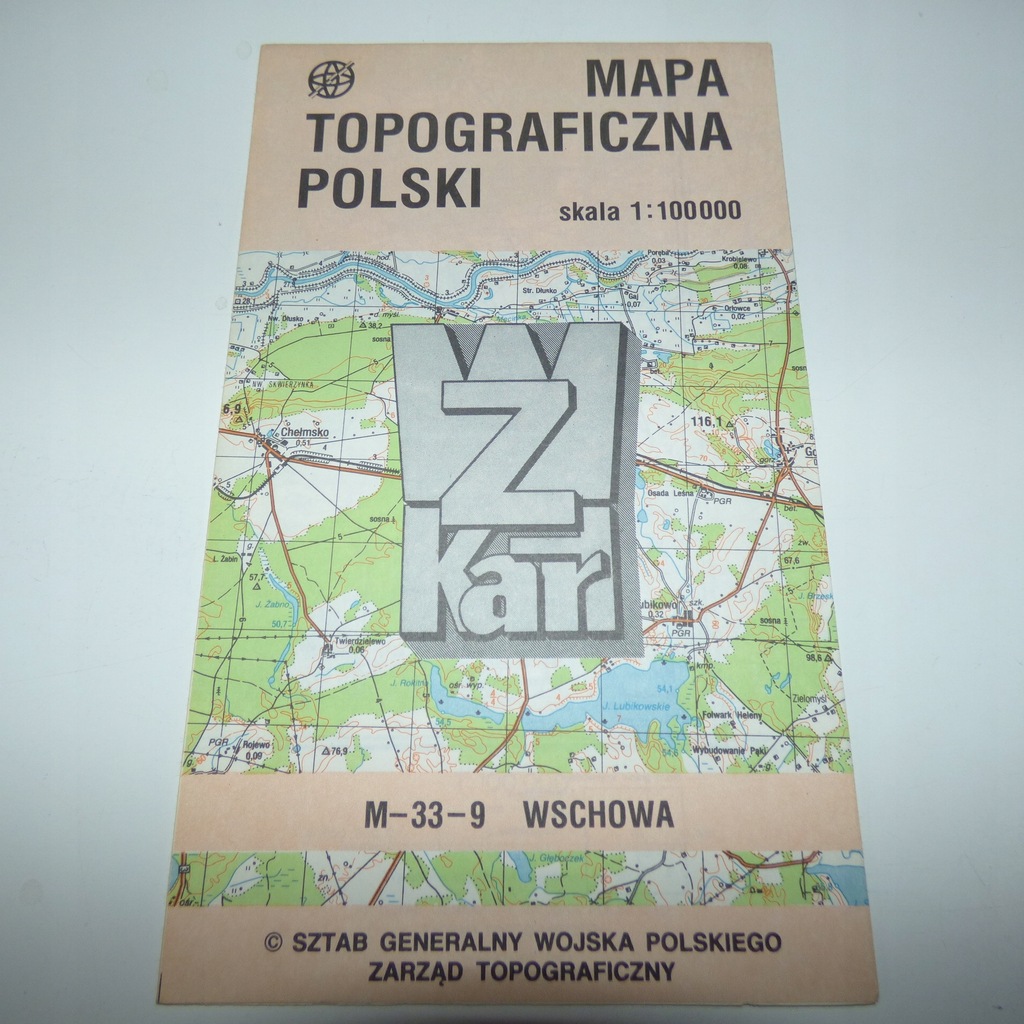 Mapa topograficzna Polski Wschowa - 10449825181 - oficjalne archiwum Allegro