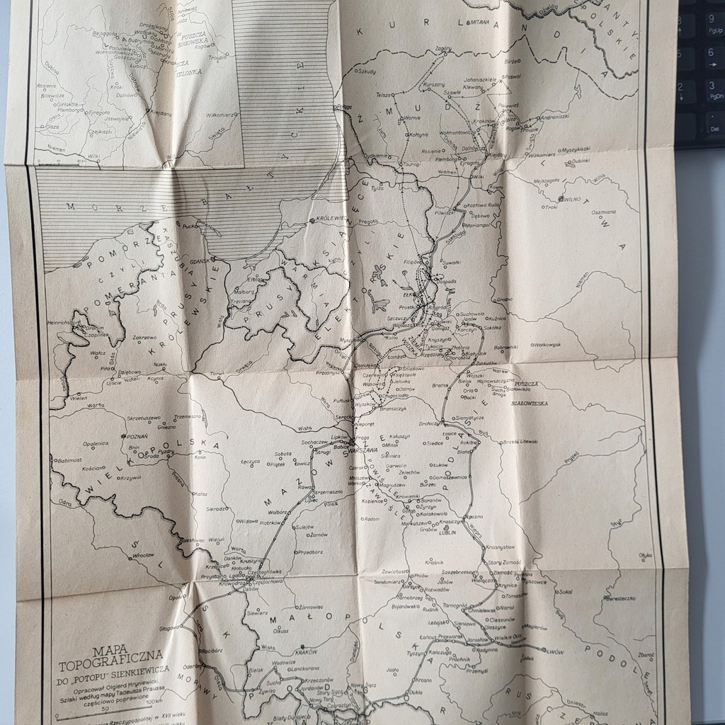 Mapa do potopu Sienkiewicza POTOP trylogia 1966 r. - 14018866859 ...