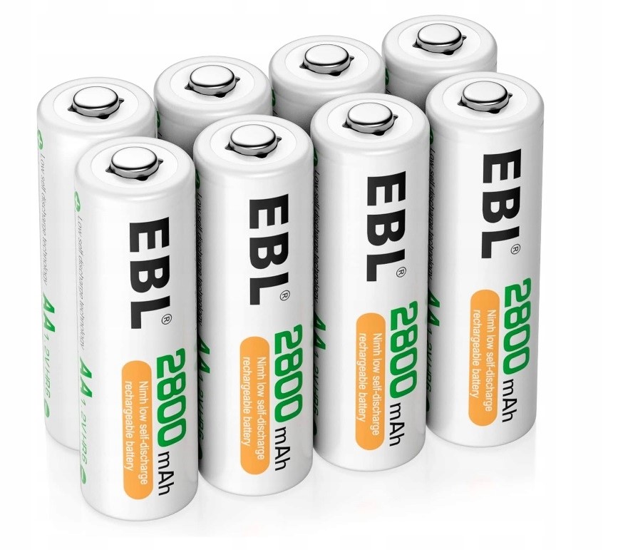 Akumulatorki baterie R6 AA 2800mAh 1,2V 8szt EBL - 13515285207 ...