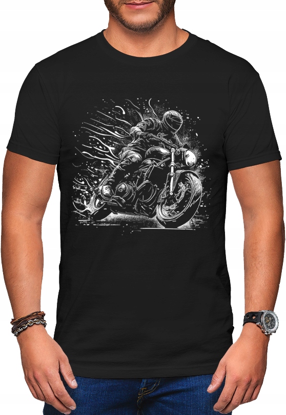 KOSZULKA MOTOCYKLOWA MĘSKA MOTOCYKL NA MOTOR ROZ S T-SHIRT MĘSKI TSHIRT ...