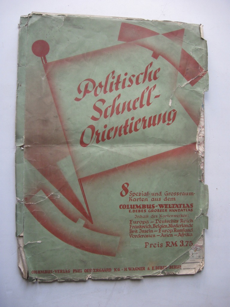 Mapa polityczna WELTATLAS Columbus III Rzesza 1943 - 10693307143 ...