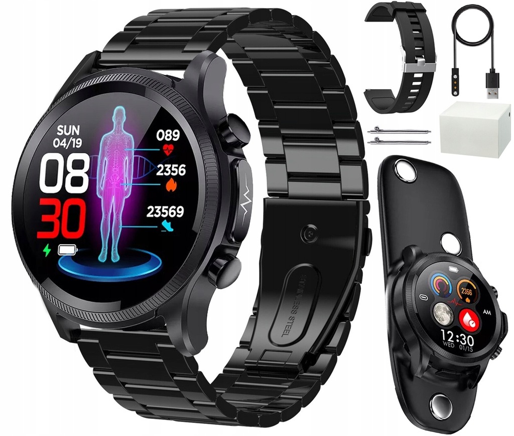 Zegarek SmartWatch EKG Kardio Watch HRV PTT + PODSTAWKA - 14505260451 ...
