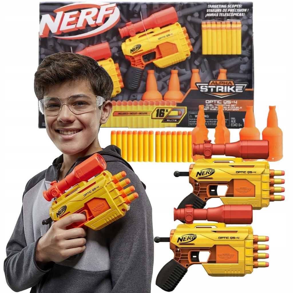 NERF ALPHA STRIKE OPTIC QS-4 x2 + celowniki + cele - 11321057404 ...