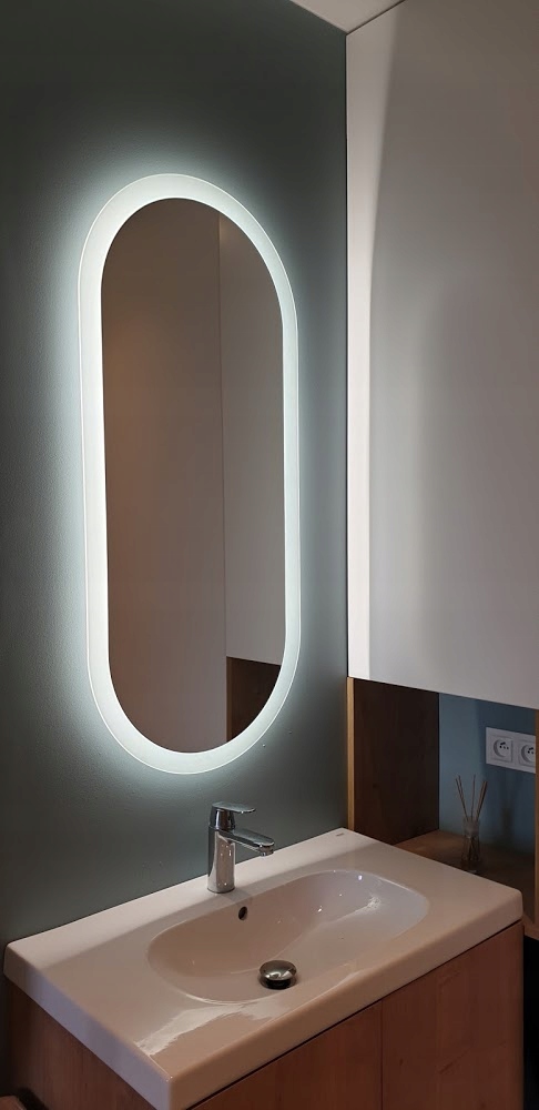 Lustro owalne ROMI z podświetleniem LED 60X100 - 13097509652 ...