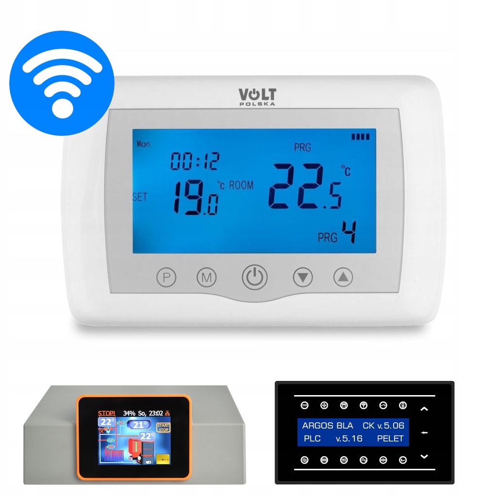 PANEL TERMOSTAT POKOJOWY WIFI DO ARGOS PID PELLET - 12024487879 ...