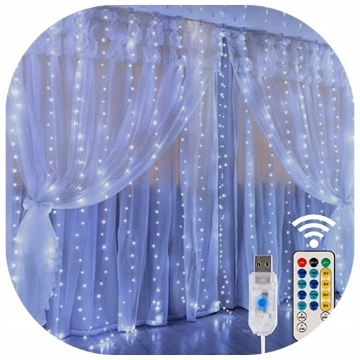 KURTYNA MIKRO LED DRUCIK 3x2m LAMPKI SOPLE PILOT - 12847268916 ...