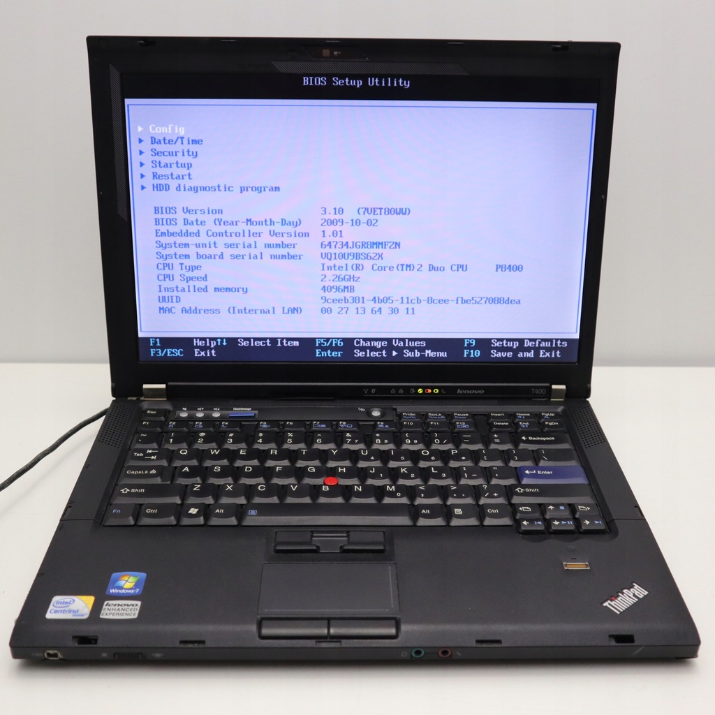 Laptop Lenovo THINKPAD T400 14,1 PSP129L - 13736894799 - oficjalne ...
