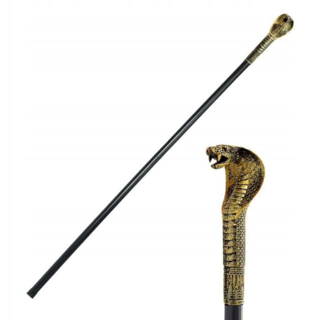 laska kostur ZŁOTY WĄŻ składana FARAONA czarodziej - 12633864468 ...