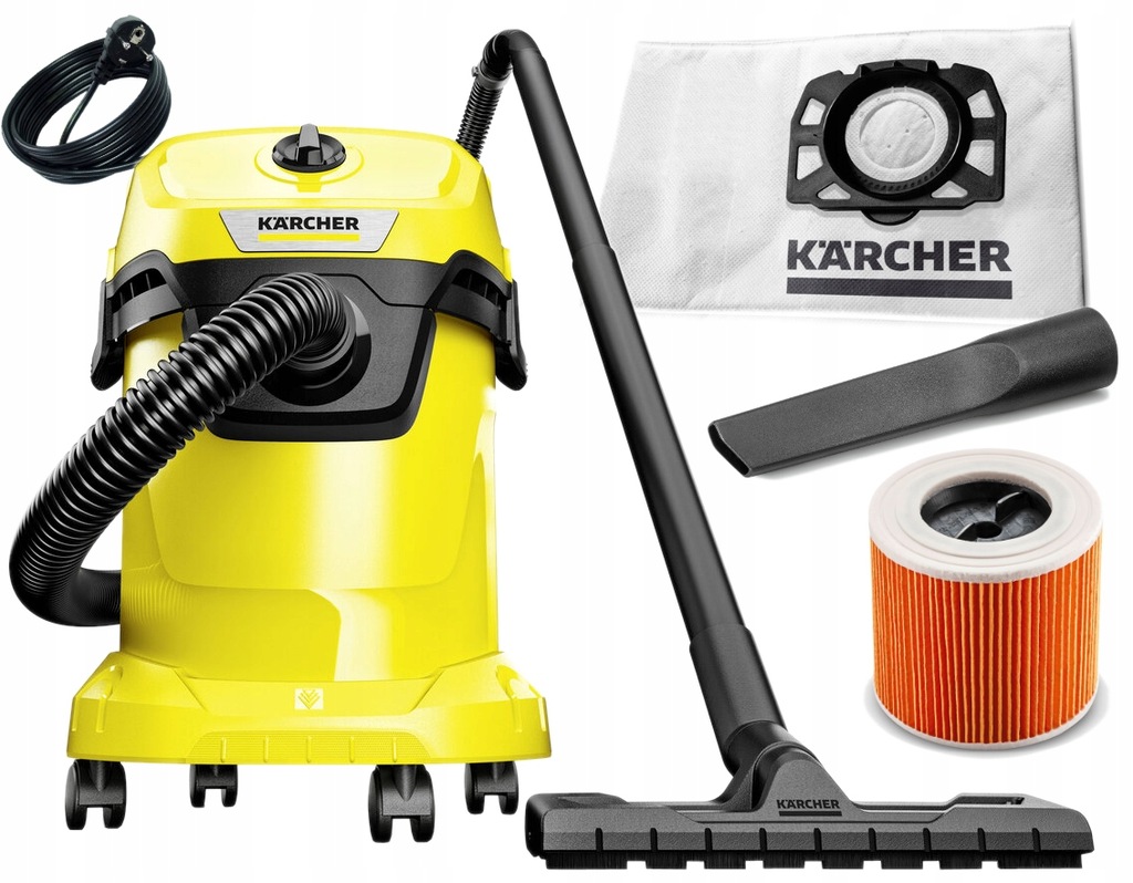 MOCNY Odkurzacz przemysłowy KARCHER WD3 + NADMUCH - 14071856272 - oficjalne archiwum Allegro