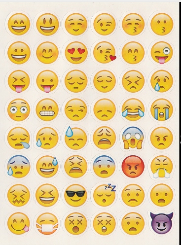 Naklejki emoji emotki buźki miny emotikony 48 SZT - 10054136660 ...