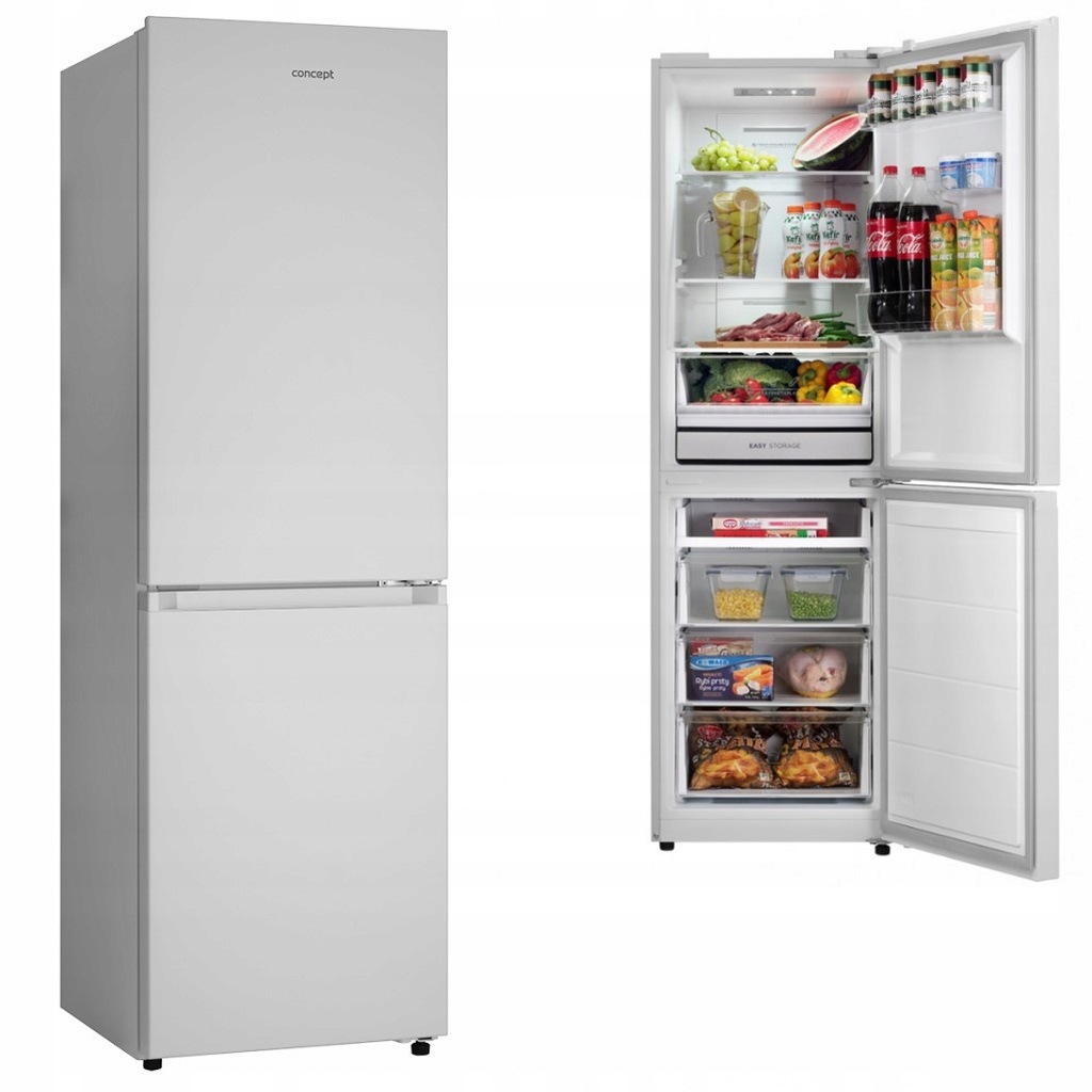 Lodówka Wąska 55cm NO Frost 180cm Nowoczesna BIała - 11985277333 ...