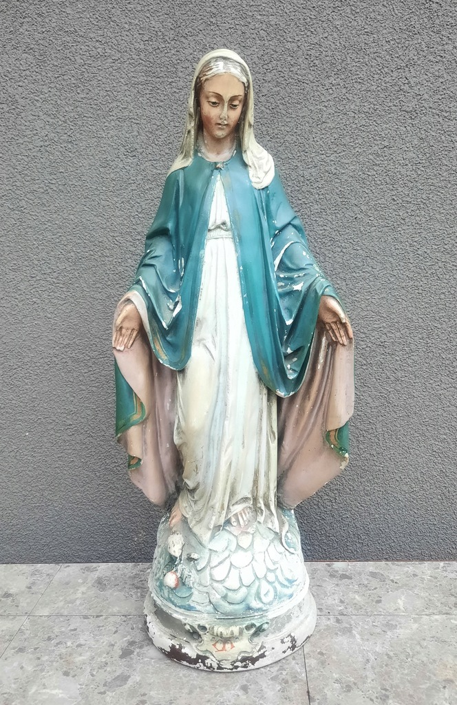 Stara figura Matka Boska Niepokalana gips 57cm - 12608375658 ...