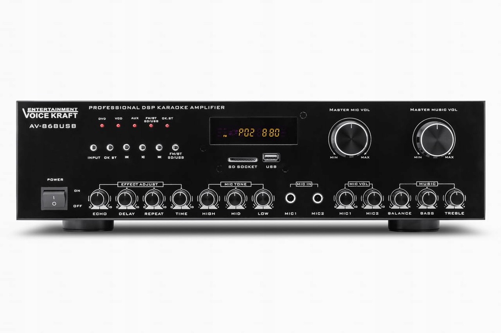 Wzmacniacz Bluetooth Voice Kraft AV 868 USB FM SD - 12598542264 - oficjalne archiwum Allegro