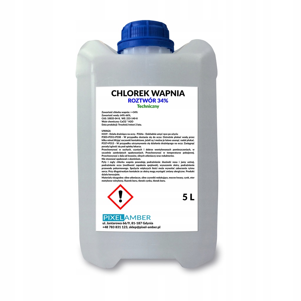 CHLOREK WAPNIA Roztwór 34% Techniczny NA LÓD - 5L - 13094367241 ...